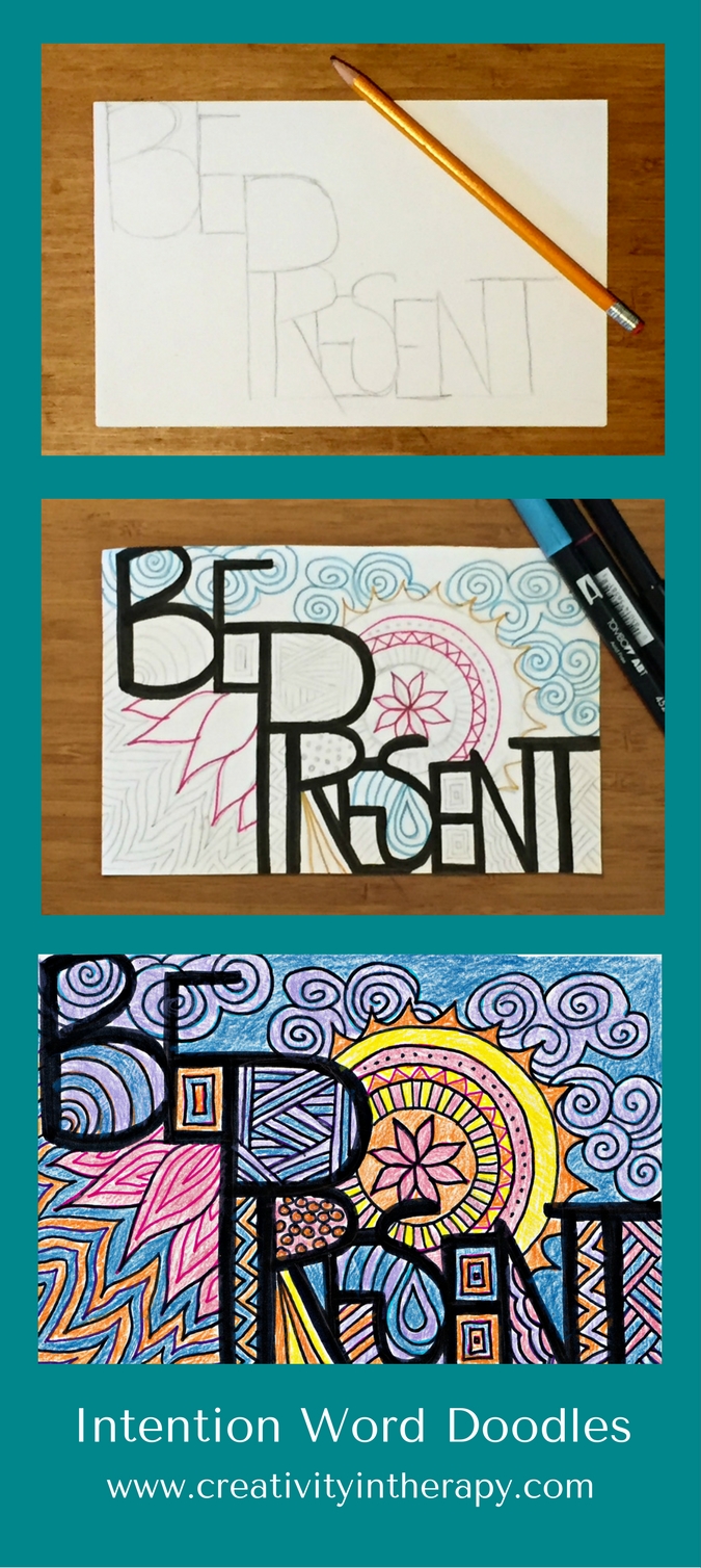 Intention Word Doodles - Creativity in Therapy